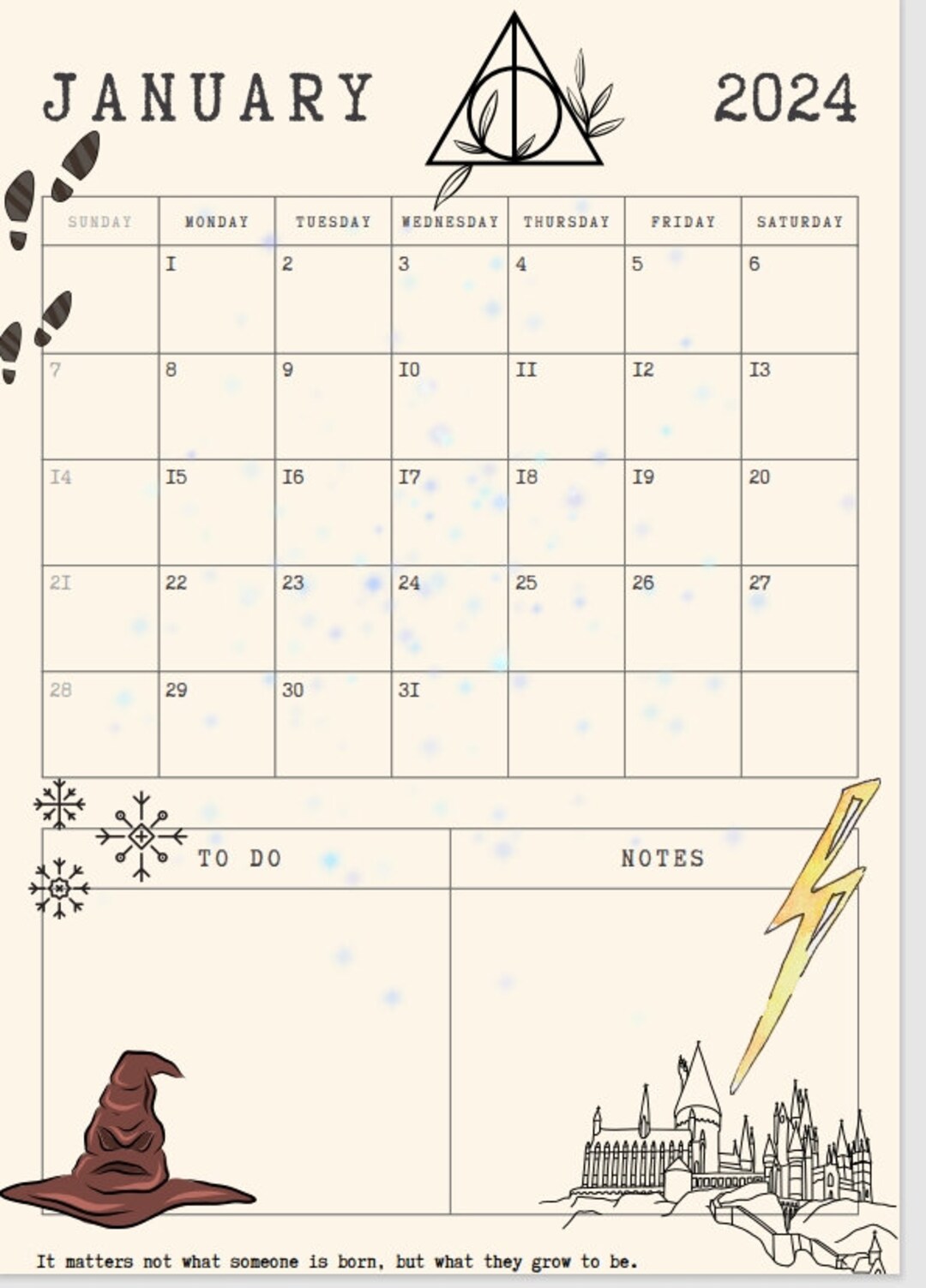 Wizard Digital Calendar - Etsy
