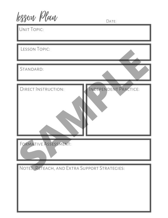 Lesson Plan Teacher Planner Lesson Planner Homeschool - Etsy