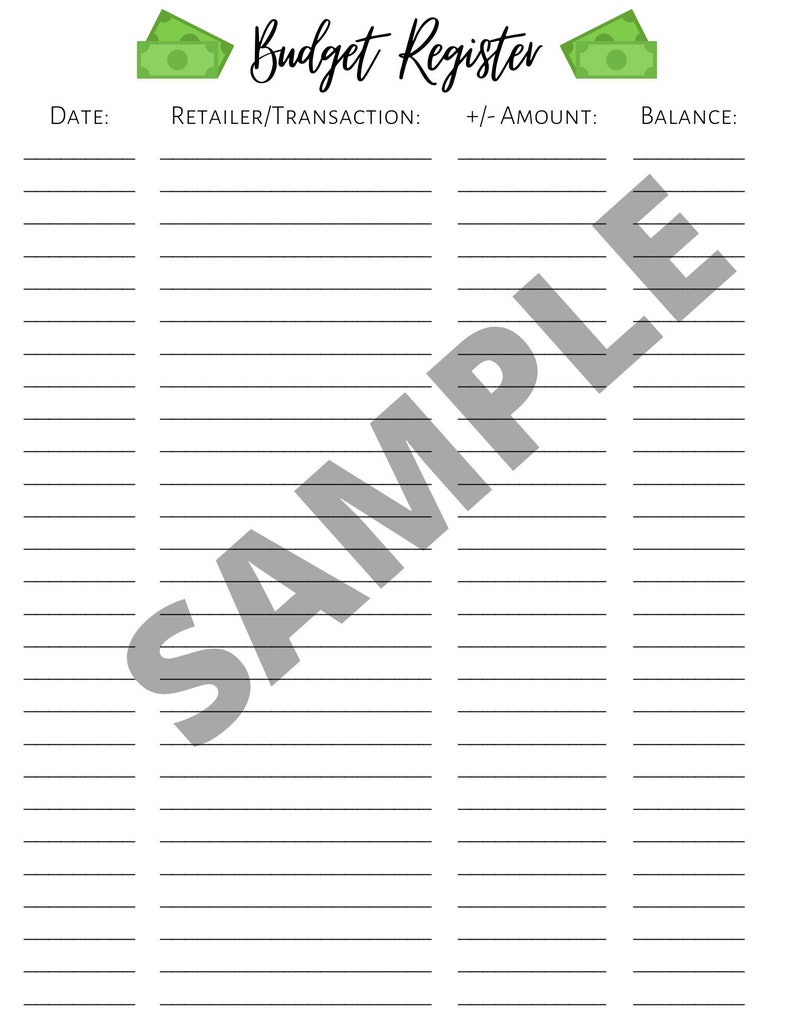 Budget Tracker ∣ Checkbook Register ∣ Account ∣ Money ∣ Finance ∣ ...