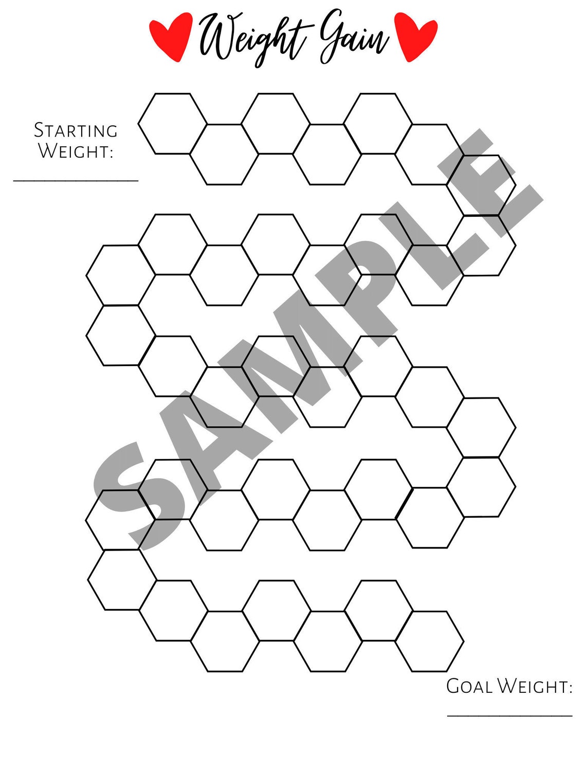 Weight Gain Tracker ∣ Printable ∣ Digital Download ∣ Weight Gain ...