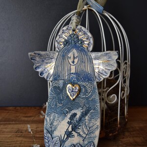 Artisan Angel With Gold Lustre - Etsy UK
