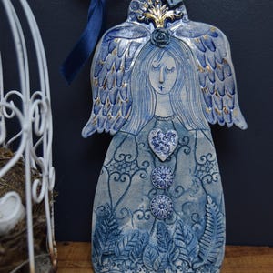 Artisan Angel With Gold Lustre - Etsy UK