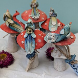 Quirky Bird Toadstool - Etsy
