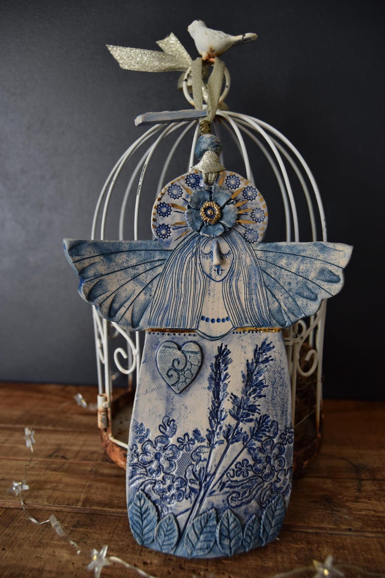 Artisan Angel With Gold Lustre - Etsy UK