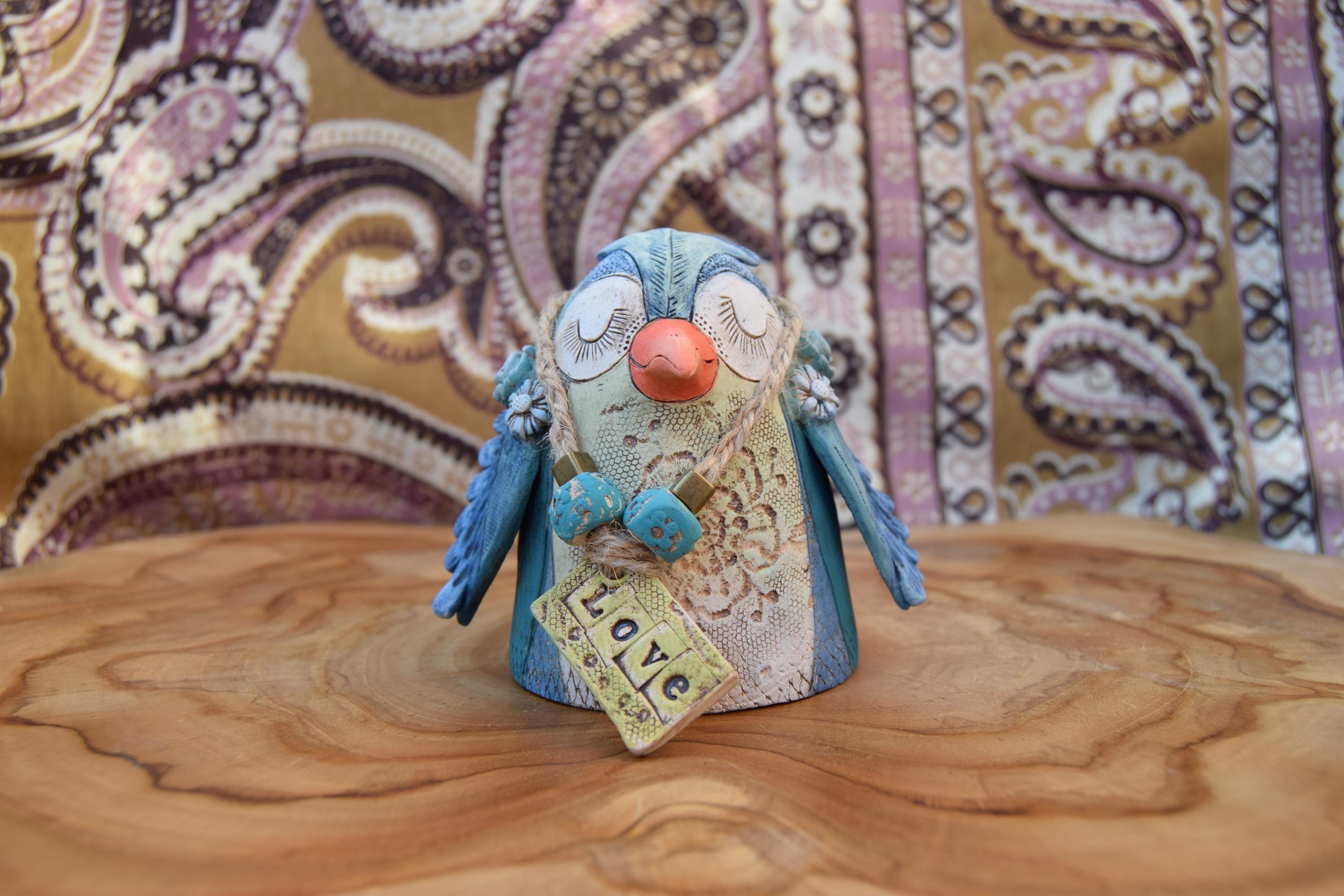 Artisan Quirky Bird - Joy/pray/love - Etsy