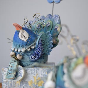 Stunning Ceramic Bird Sculpture - Etsy