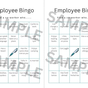Employee Bingo - 30 Unique Cards - Etsy