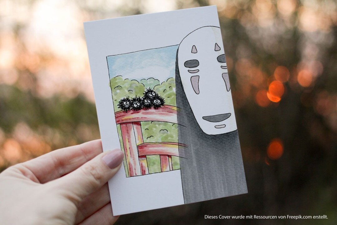 Postcard - No Face - With Hand-painted No Face & Soot Man - 300g /m2 ...