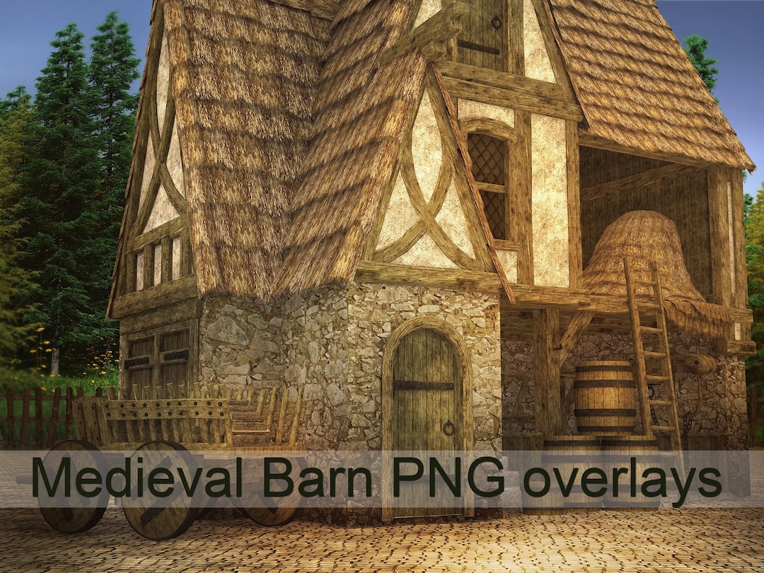 Medieval Barn PNG Overlays, 3d Renders, High Resolution, 4000x4000 ...