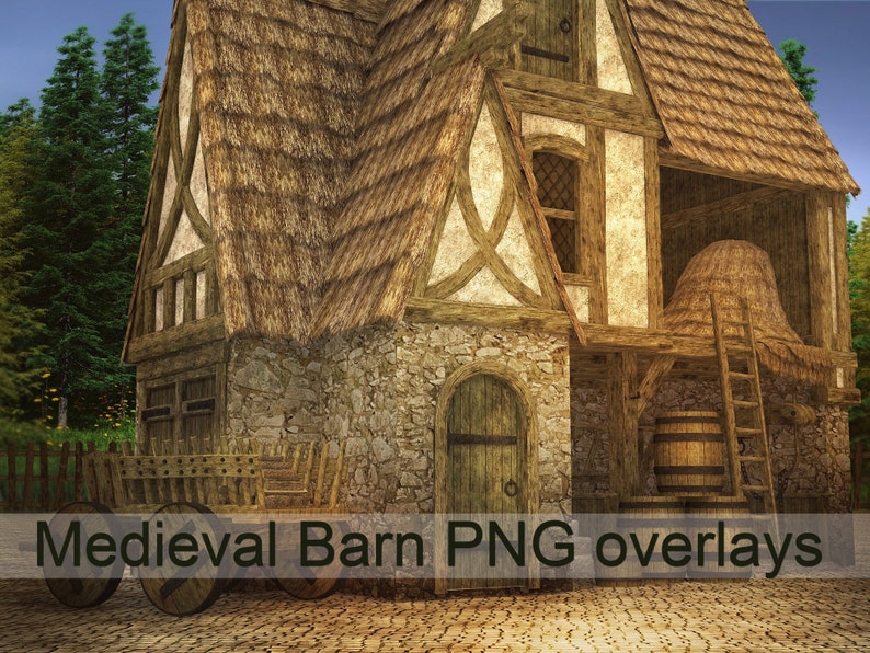 Medieval Barn PNG Overlays, 3d Renders, High Resolution, 4000x4000 Pixels - Etsy