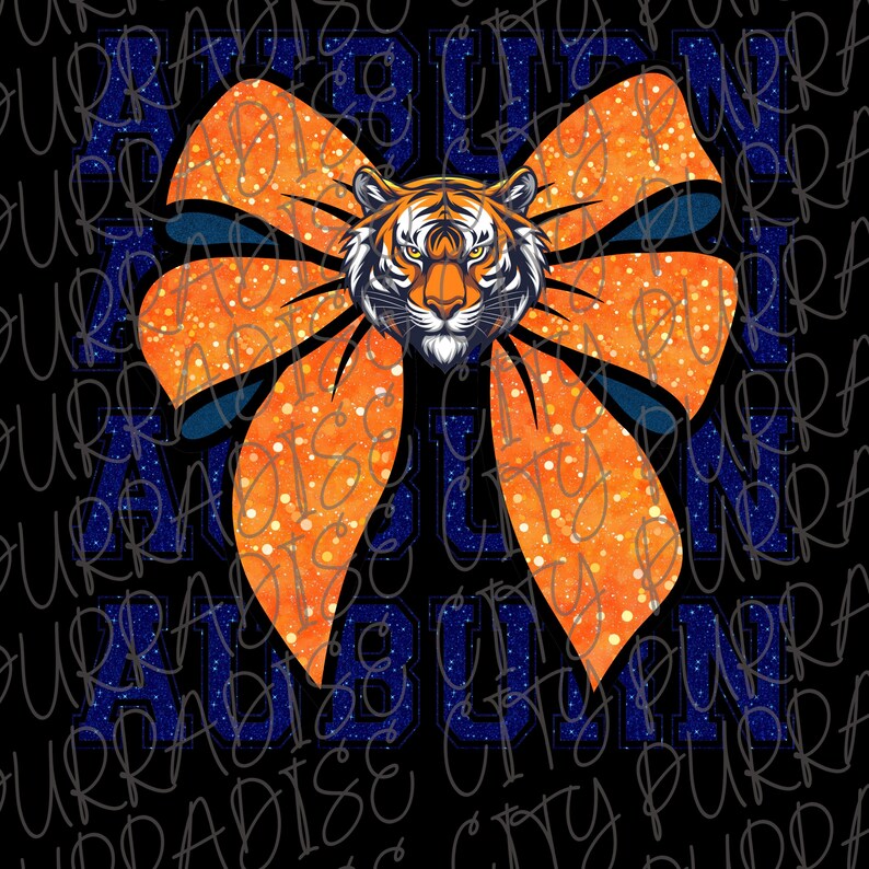 Auburn Tigers Mascot Bow Design, PNG, Digital Download, Sublimation ...