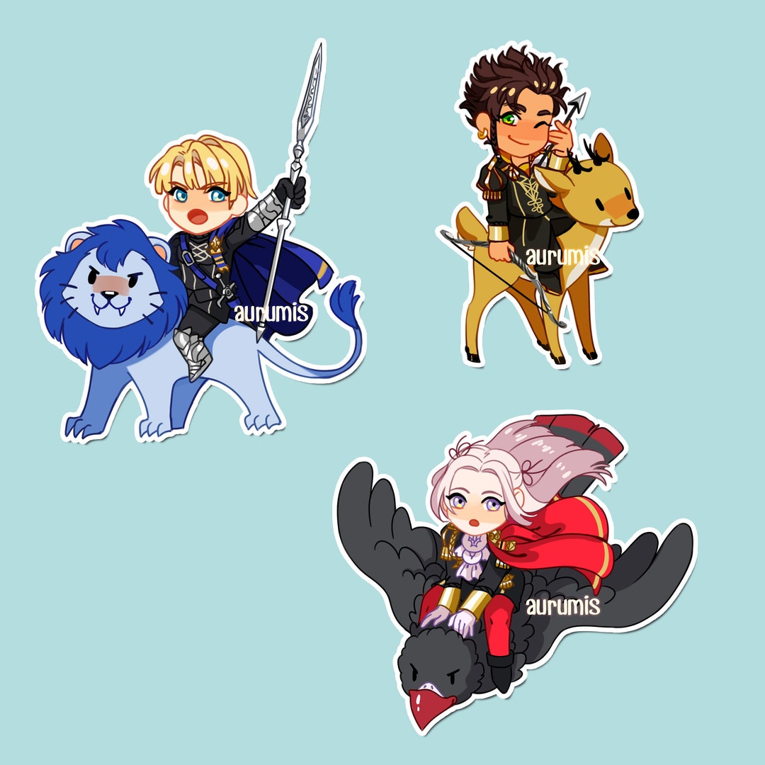 Fire Emblem Three Houses Stickers Edelgard Dimitri Claude Blue Lions ...