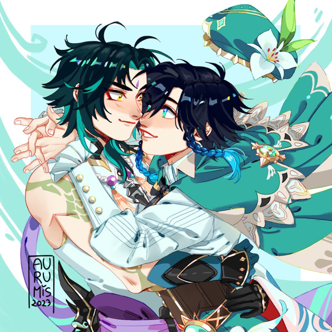 Xiaoven Xiao X Venti - 16x16cm Print - Genshin Impact - Etsy