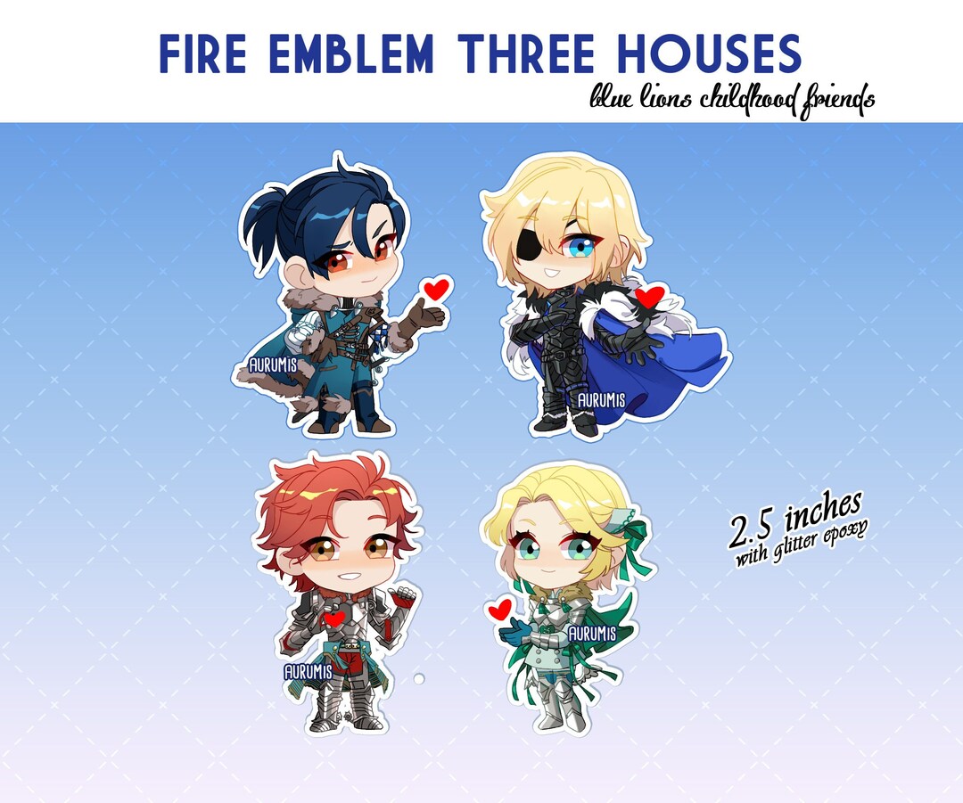 LAS STOCK Fire Emblem Three Houses Charm and STICKERS Blue Lions ...