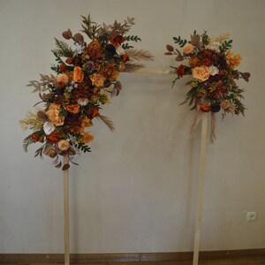 Rust Orange Bouquet, Fall Wedding Bridal Bouquet, Cascading Bouquet ...