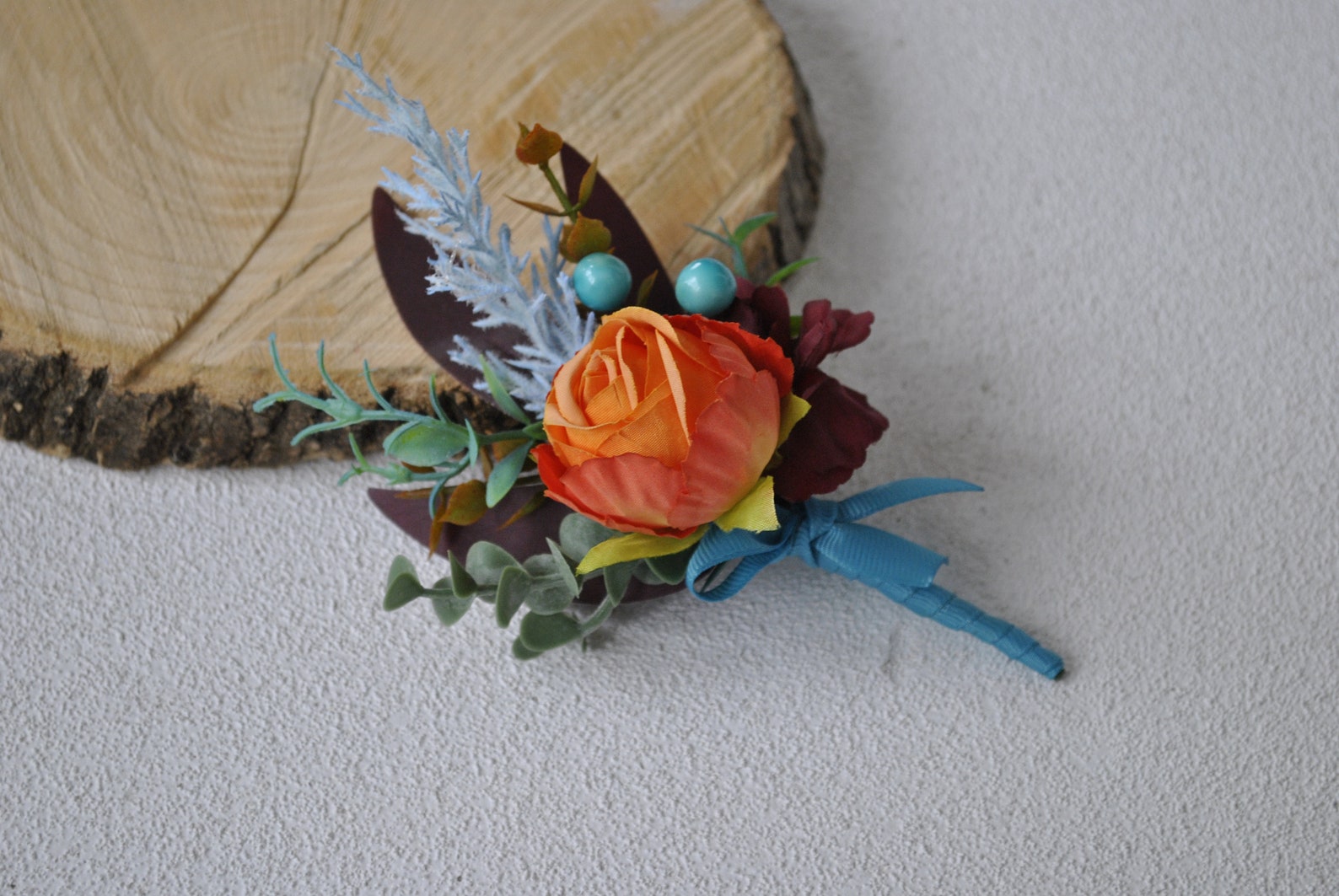 Teal Burgundy Rust Orange Bouquet, Bridal Bouquet, Fall Wedding Bouquet ...