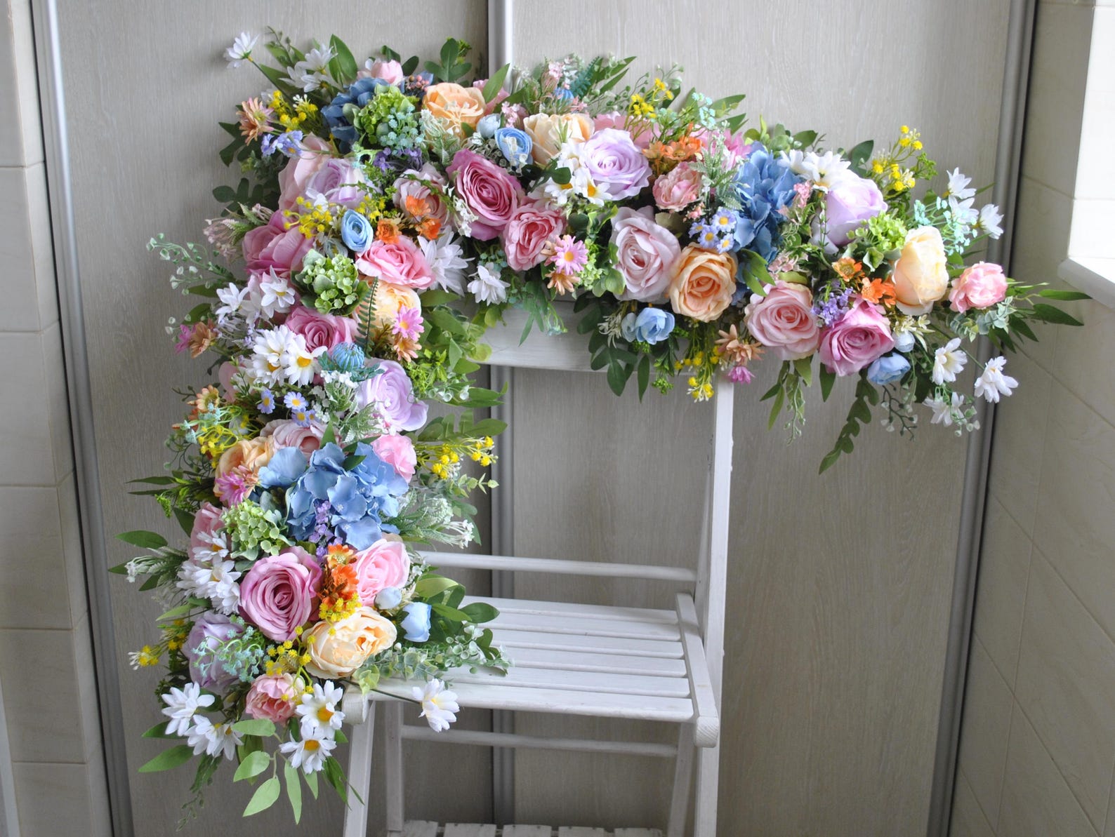 Wildflowers Arch Flowers, Multicolor Arch Swag, Spring Summer Wedding ...