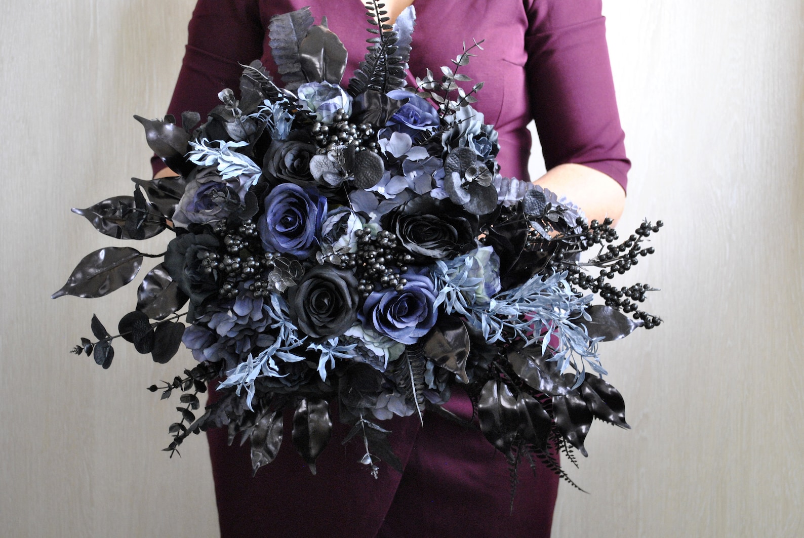 Black Bridal Bouquet Gothic Wedding Bouquet Halloween - Etsy