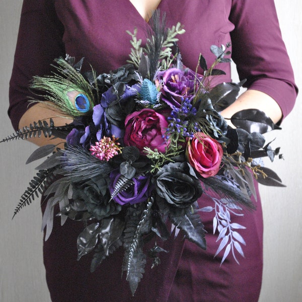 Black Bridal Bouquet - Etsy