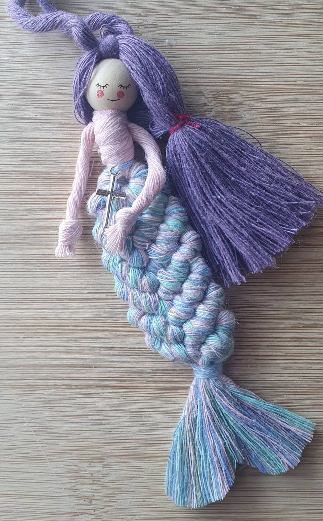 Macrame Communion/christening Mermaid 100% Cotton. Handmade ...