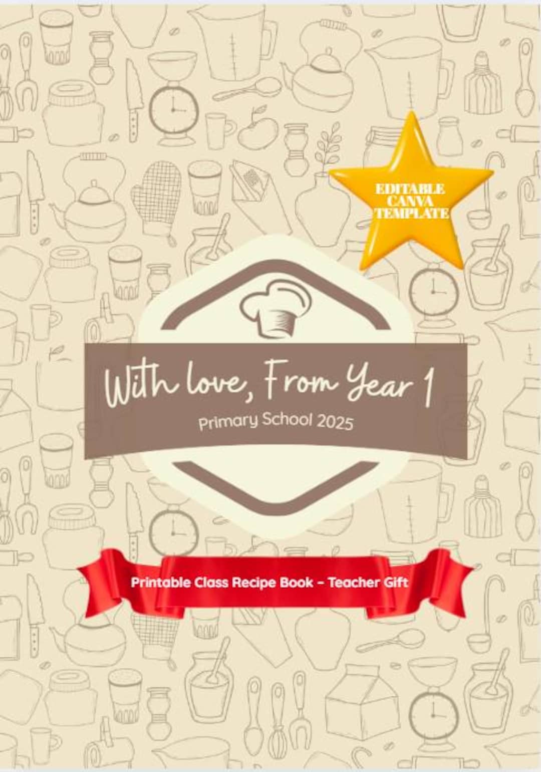 Editable Canva Recipe Book Template | Teacher Gift | Class Cookbook ...