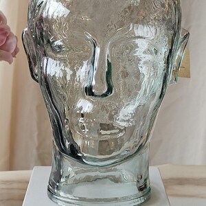Art Glass Head Sculpture Display, Rare Parted Hair Style, Millinery Hat ...