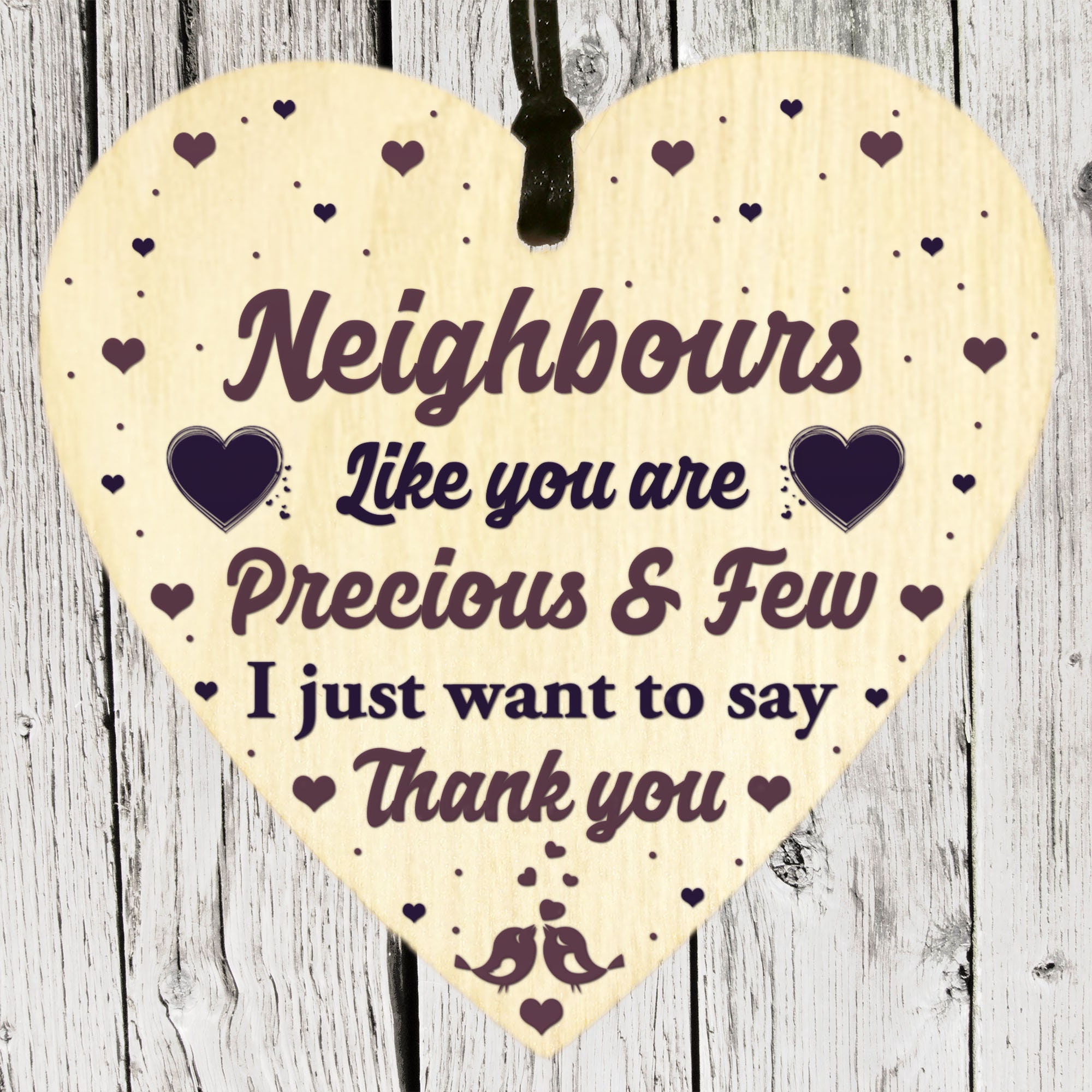 Thank You Neighbours Birthday Gifts Friends Friendship Keepsake Wooden ...