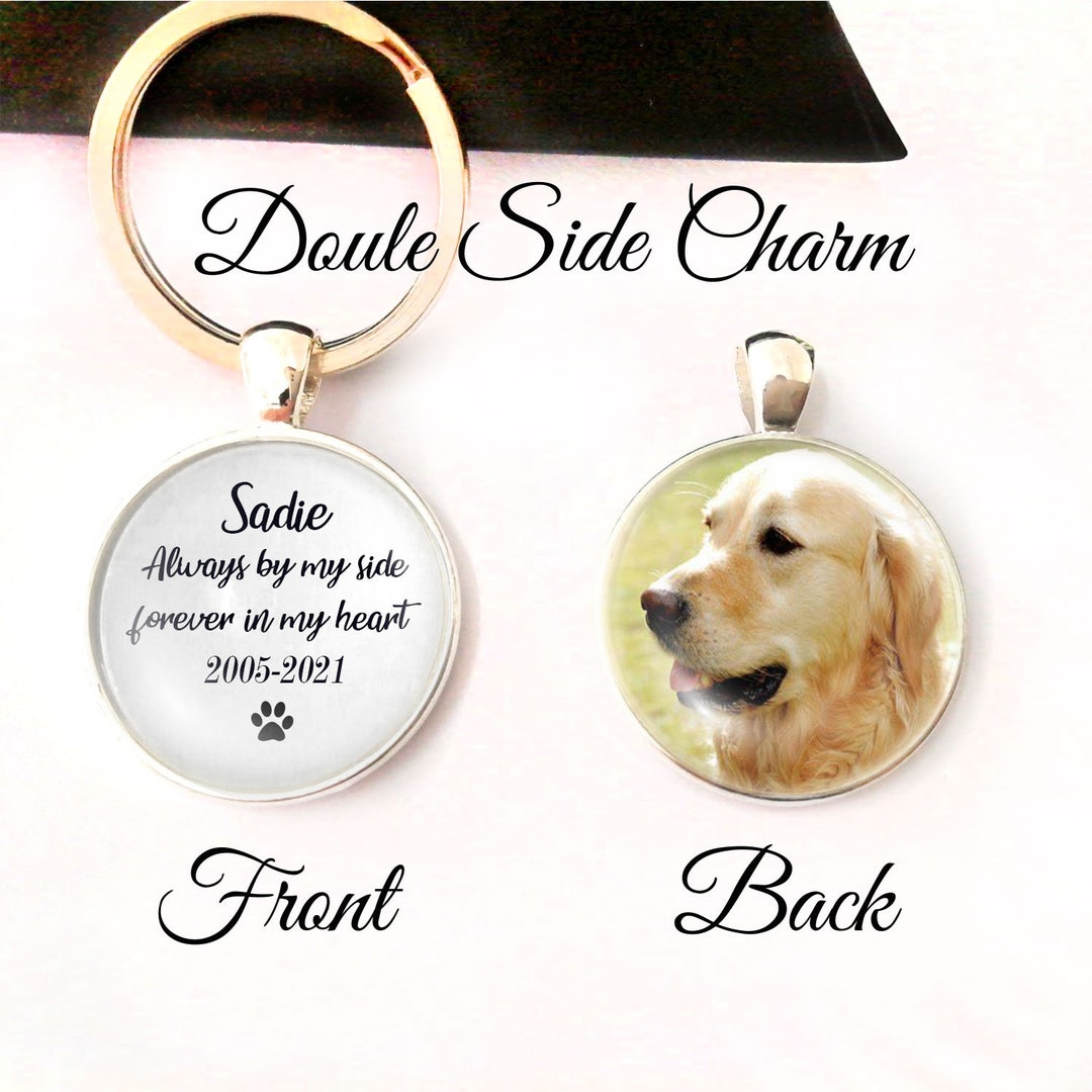 Personalised Custom Photo Glass Keyring Pet Loss Dogs Lovers - Etsy