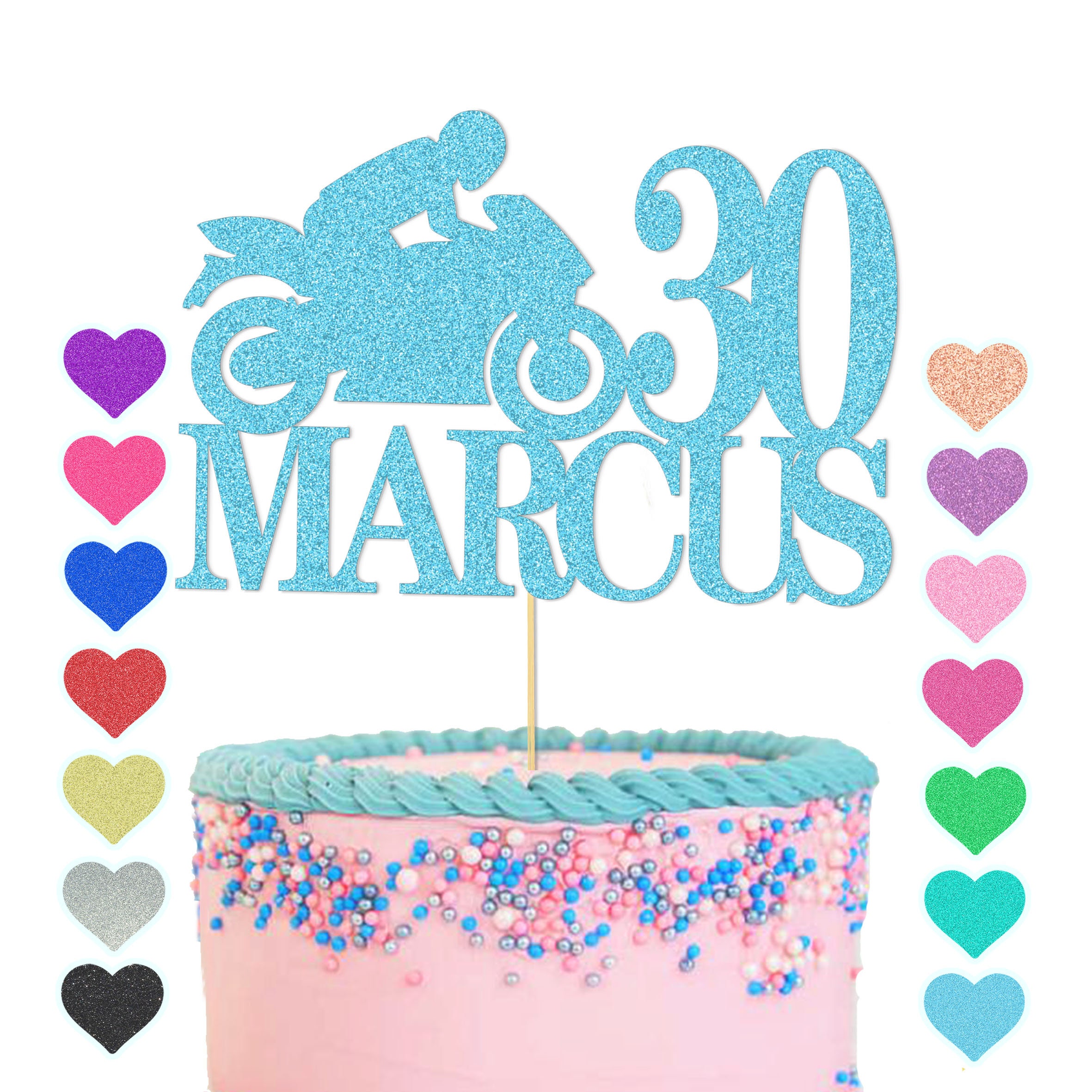 Personalised Motobike Cake Topper Custom With Any Name & Age Happy ...