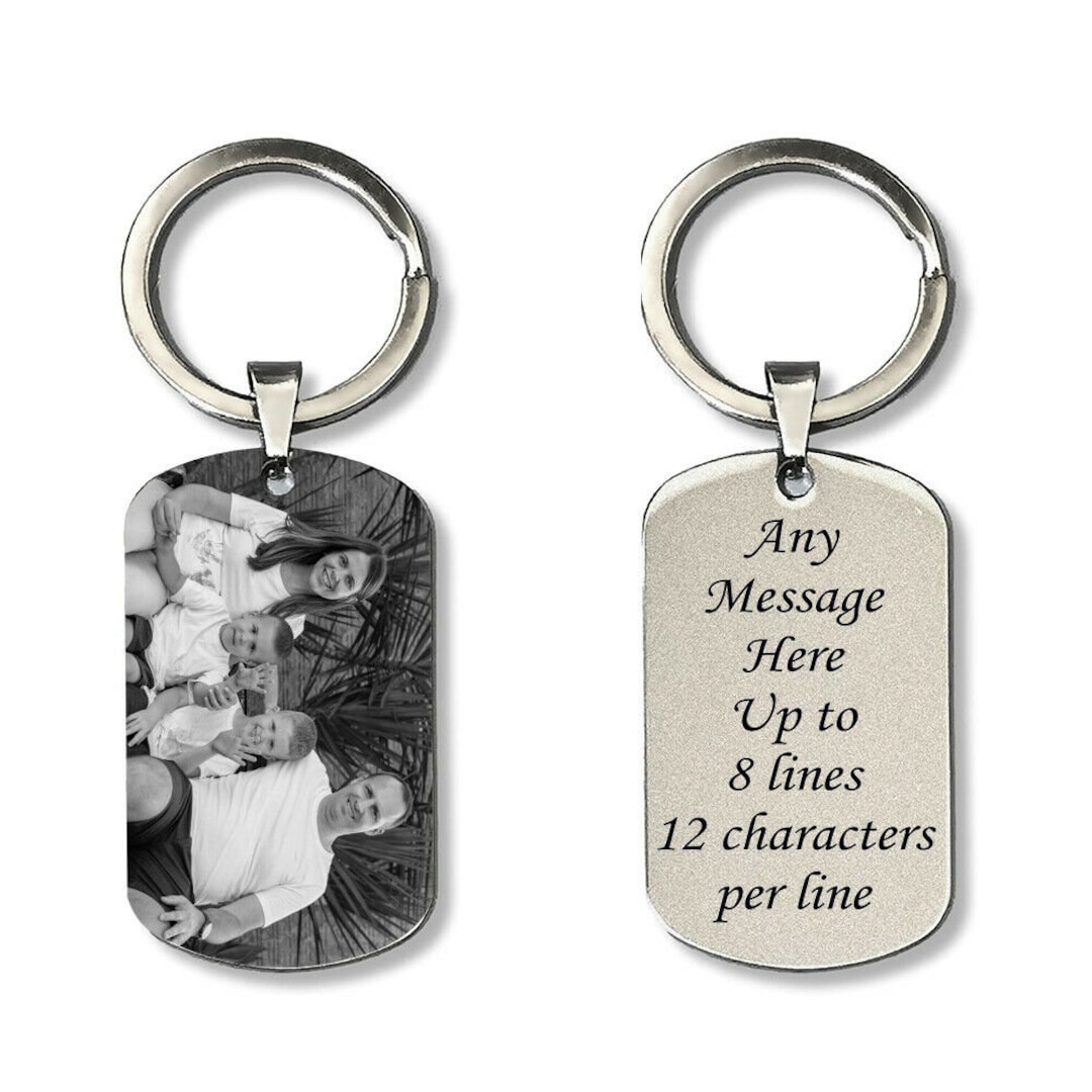 Personalised Any Message Engraved Keyring - Photo Key Chain - Gifts for ...