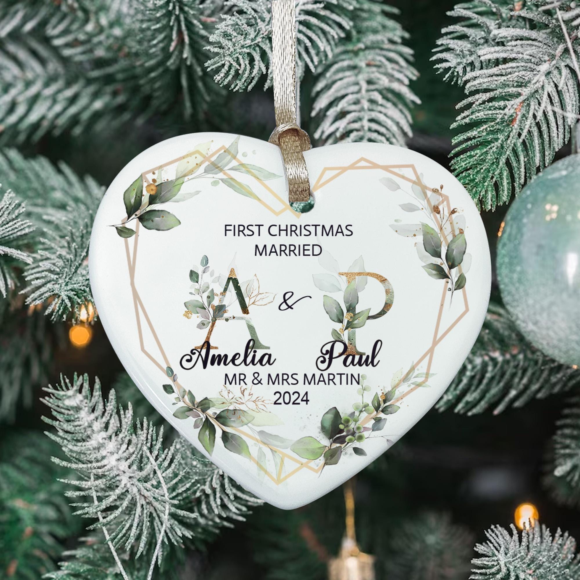 Mr and mrs christmas tree decorations store