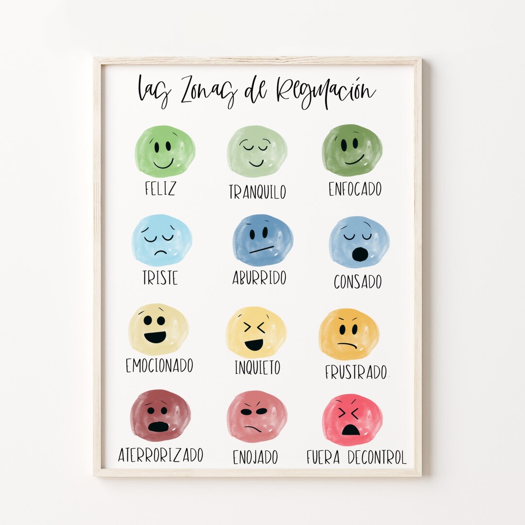 Spanish . Zones of Regulation . Feelings . Counselor . - Etsy