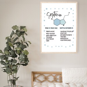 Serotonin . Mental Health Poster . Psychology . Therapy Counseling Art ...