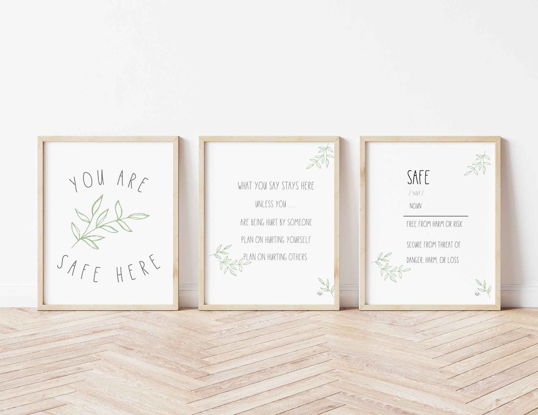 Safe Space Bundle . Mental Health Poster . Therapy . School Counselor ...