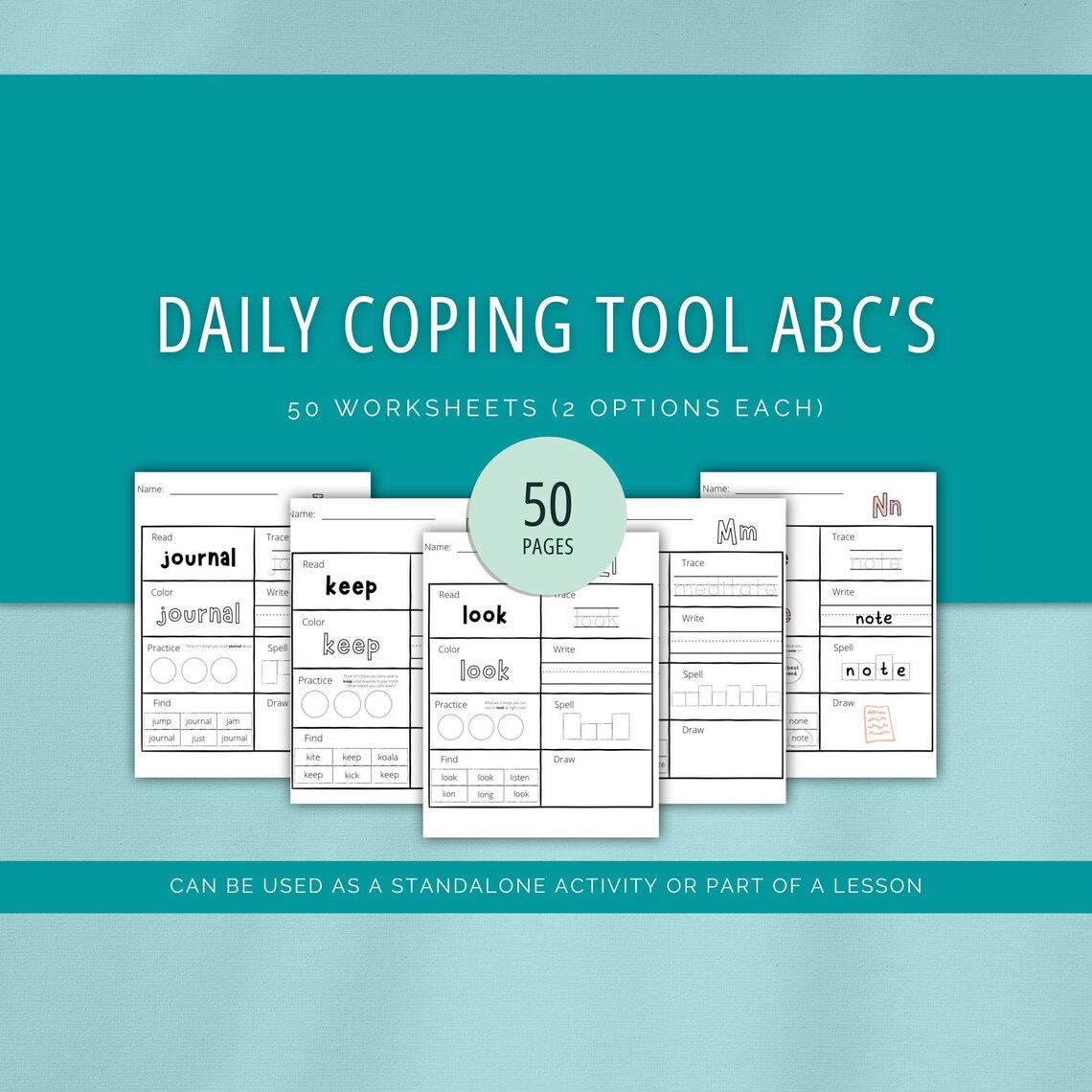 Abc's of Coping Skills Daily Worksheets. Social Emotional Learning ...