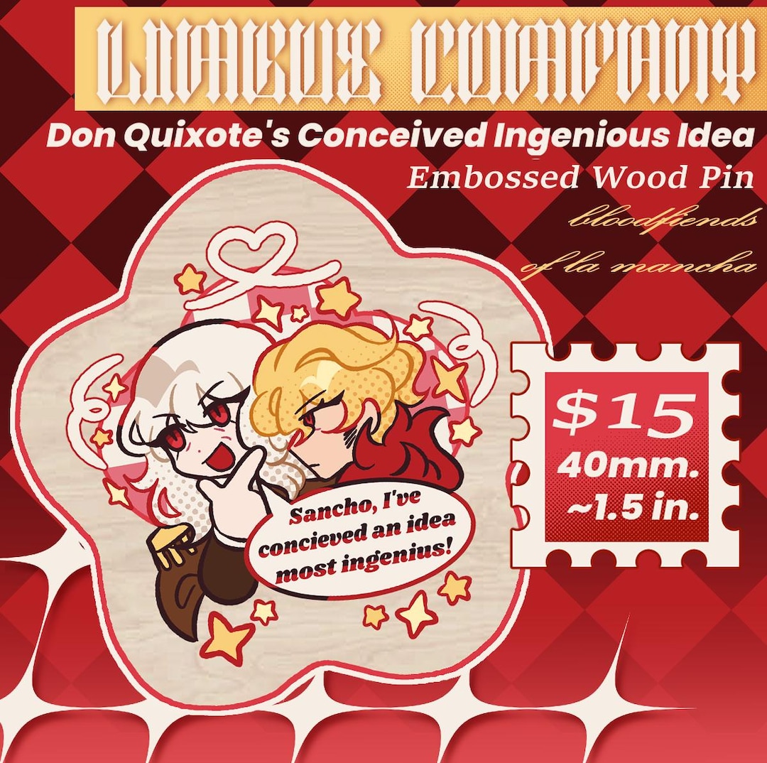 Limbus Company: Don Quixote's Conceived Ingenious Idea Embossed Wood Pin - Etsy