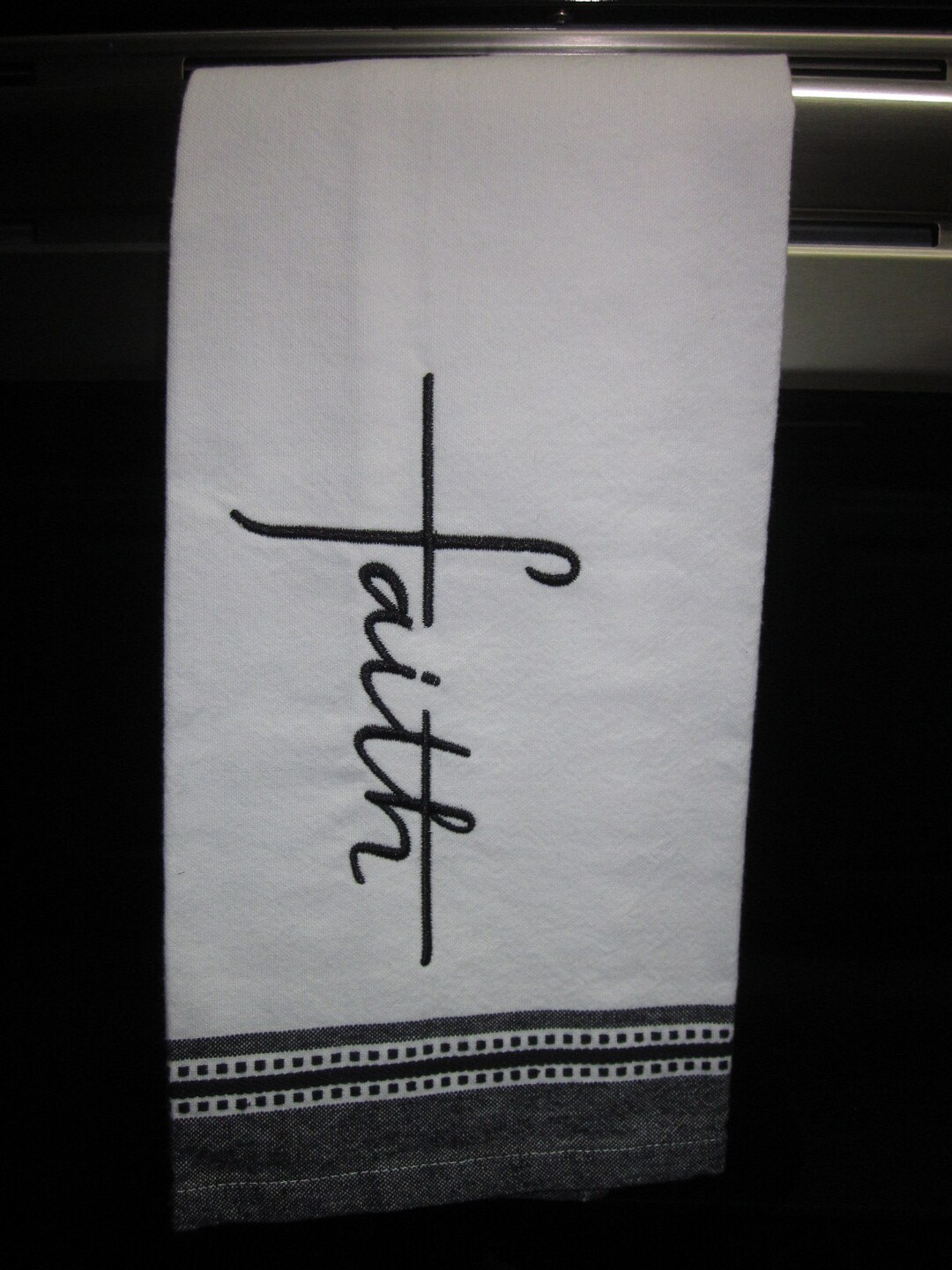 Embroidered Faith Towel/christian Kitchen Towel/christian Tea Towel ...