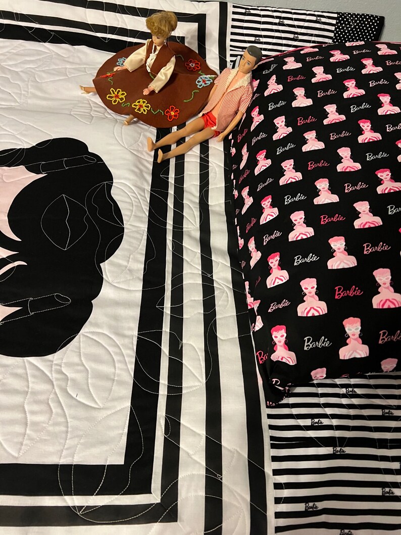 Barbie Quilt/barbie Twin Size Quilt/retro Quilt, Gift, Blanket, Throw ...
