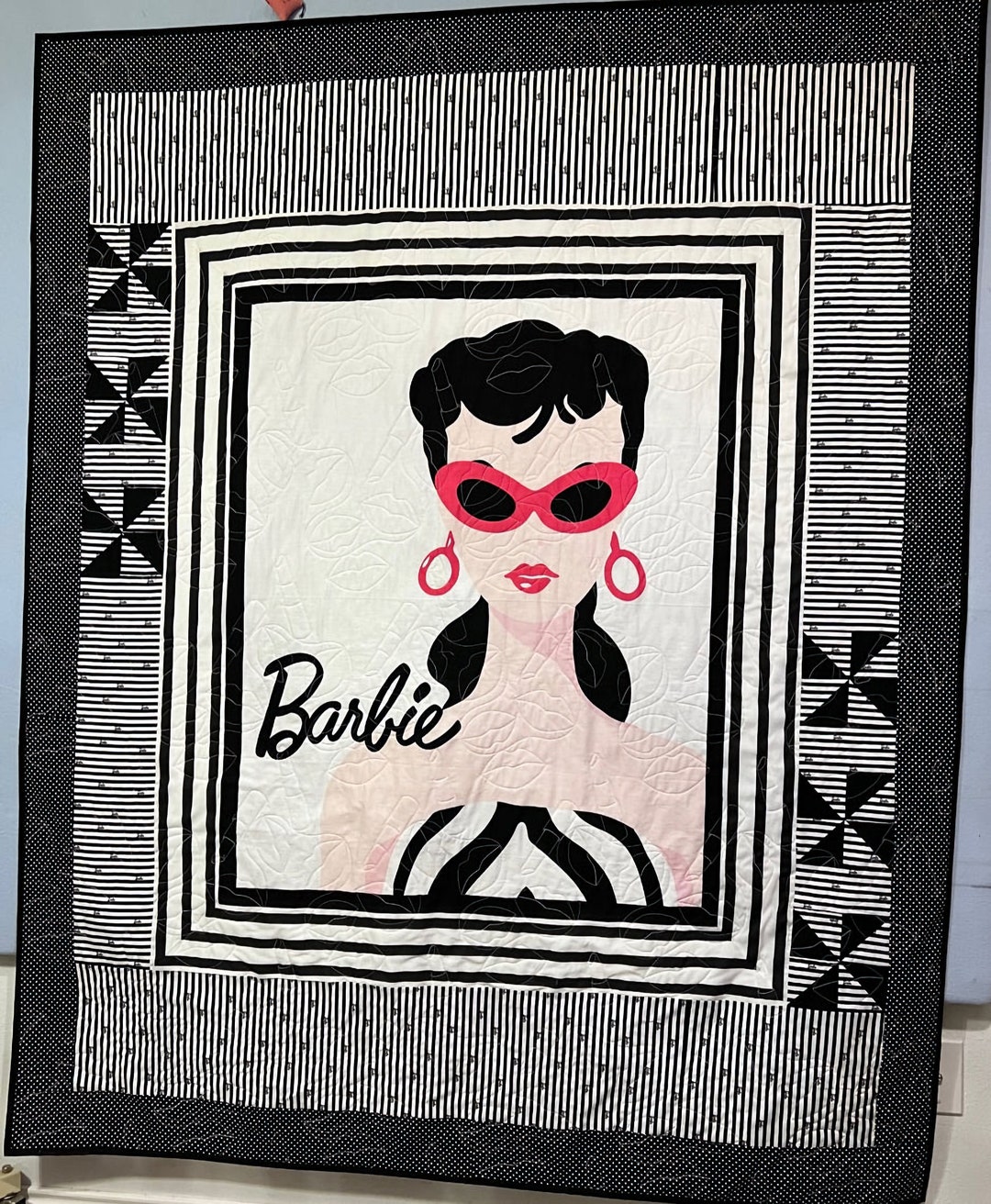 Barbie Quilt/barbie Twin Size Quilt/retro Quilt, Gift, Blanket, Throw ...
