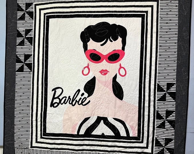 Barbie Quilt/barbie Twin Size Quilt/retro Quilt, Gift, Blanket, Throw ...