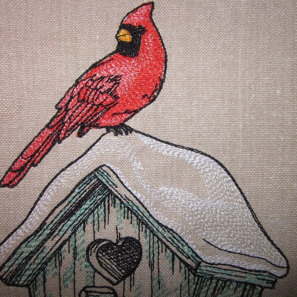 Embroidered Cardinal - Etsy