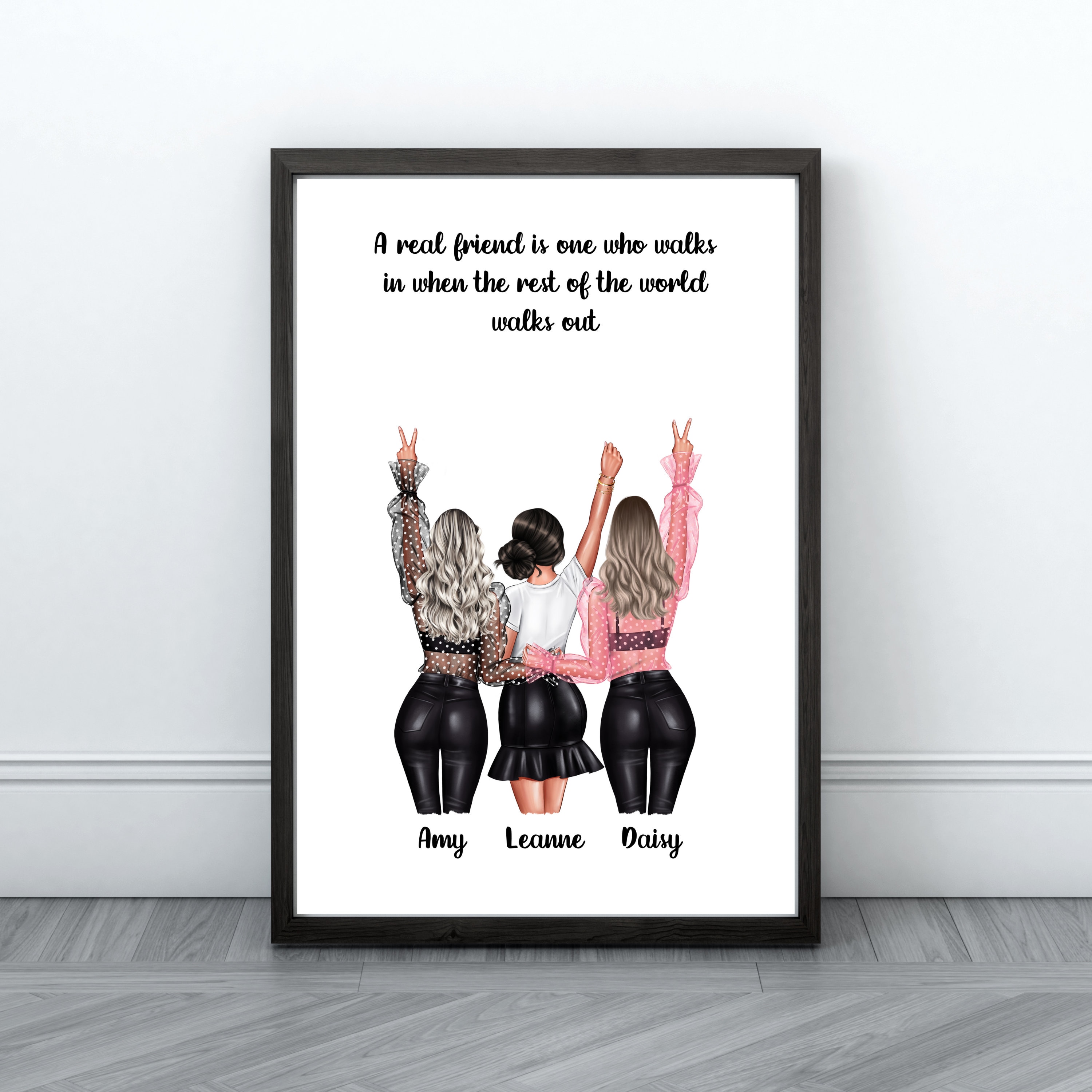 Best Friend Print Personalised Print Quote Wall Art Best | Etsy