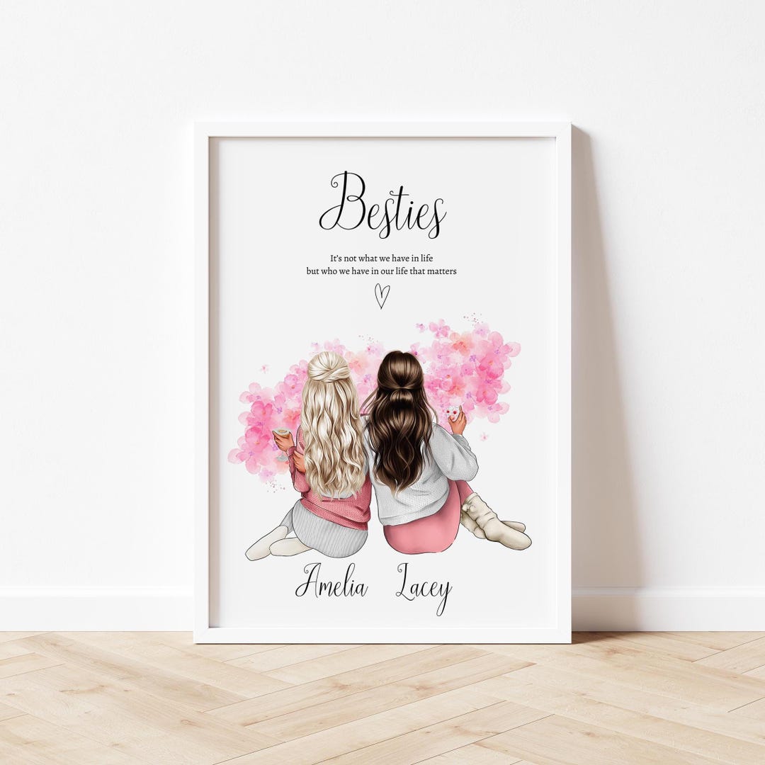 Best Friend Print Personalised Print Quote Wall Art Best Friend Gift ...