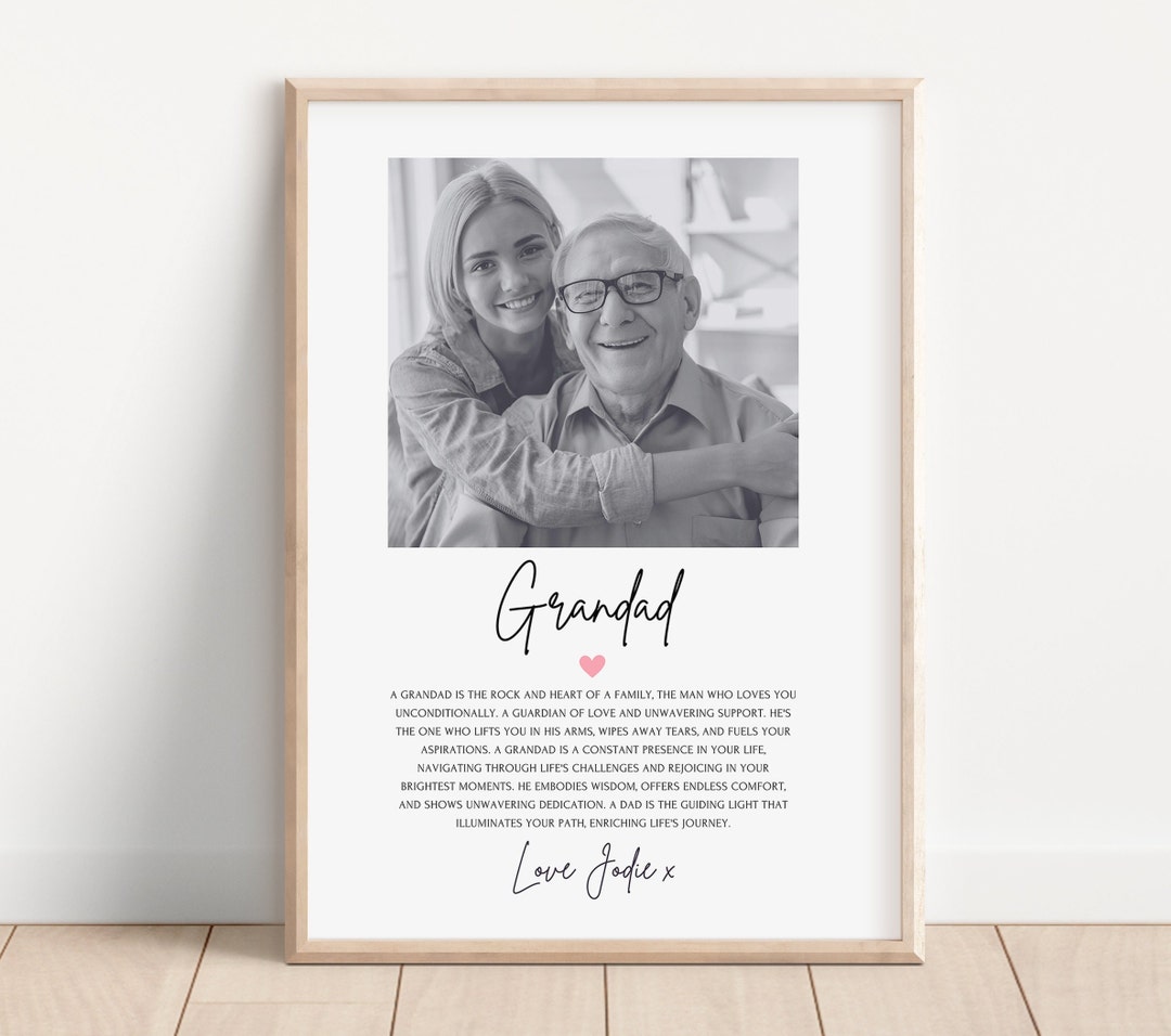 Personalised Photo Gift for Grandad Christmas Present for Grandad Print ...