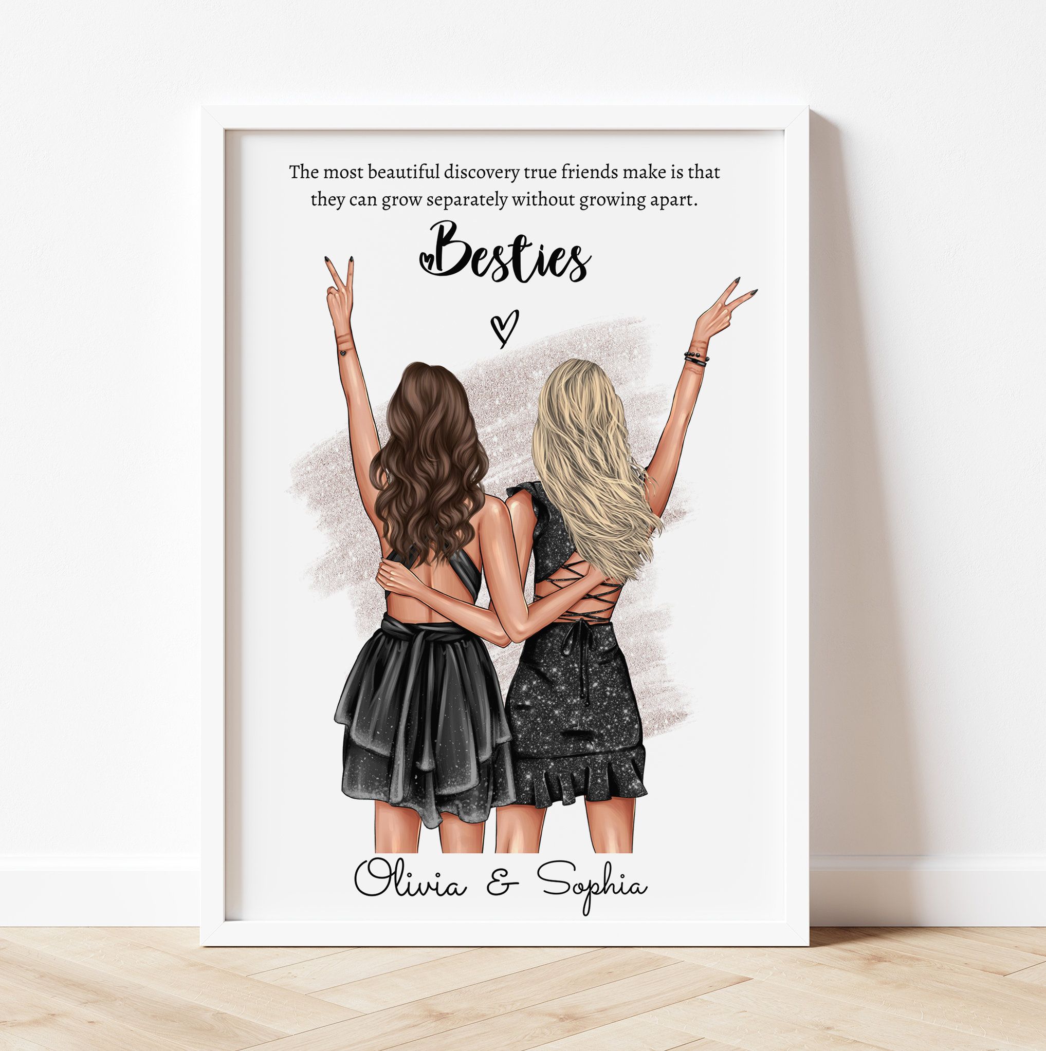 Best Friend Print Personalised Print Quote Wall Art Best | Etsy