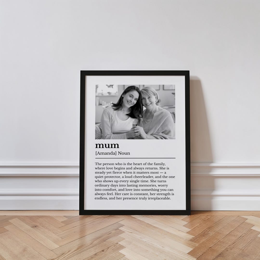 Personalised Mum Definition Print, Custom Photo for Valentines or ...