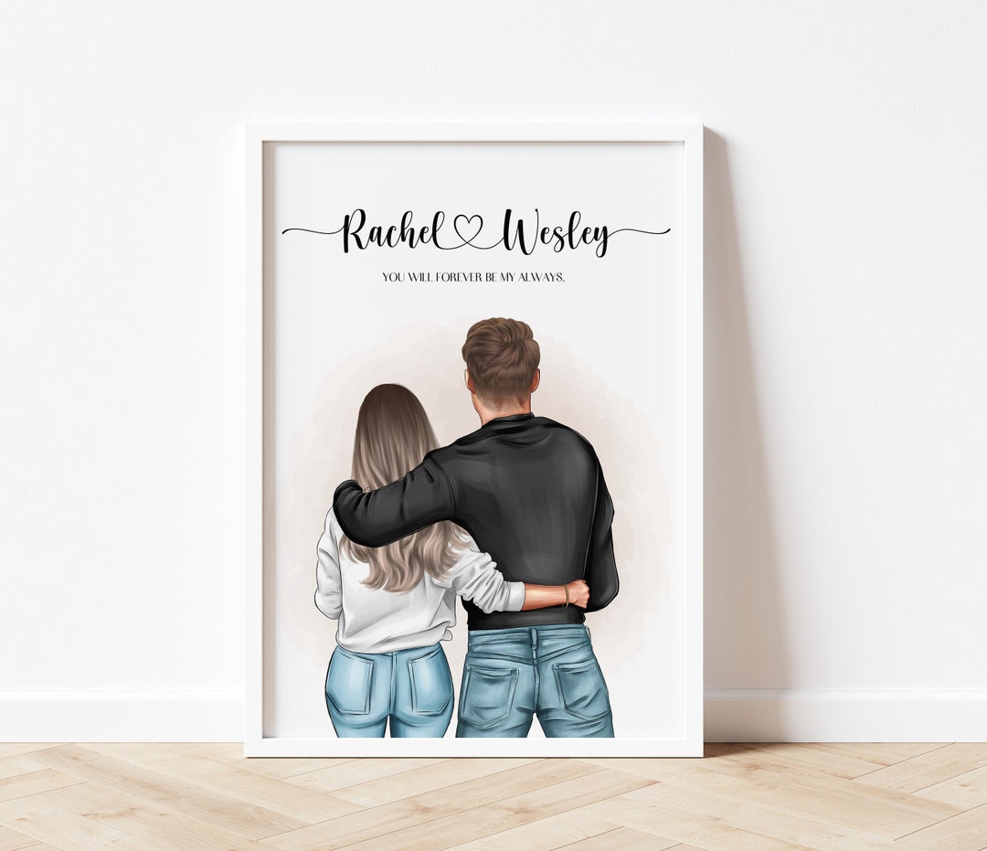 Personalised Couple Print Couples Gift Print Christmas Gift for Her ...
