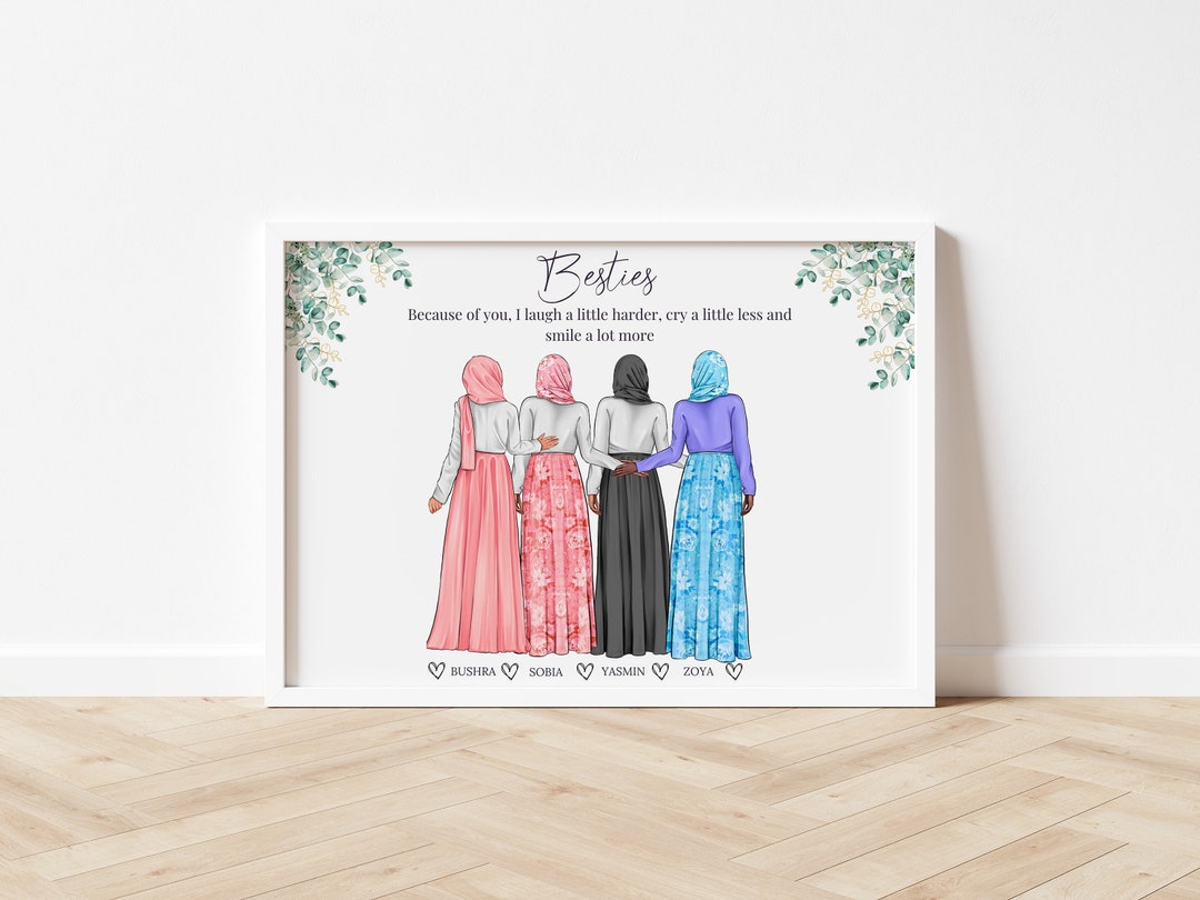 Muslim Group Friendship Print Muslim Best Friends Gift Best Friend Gift ...