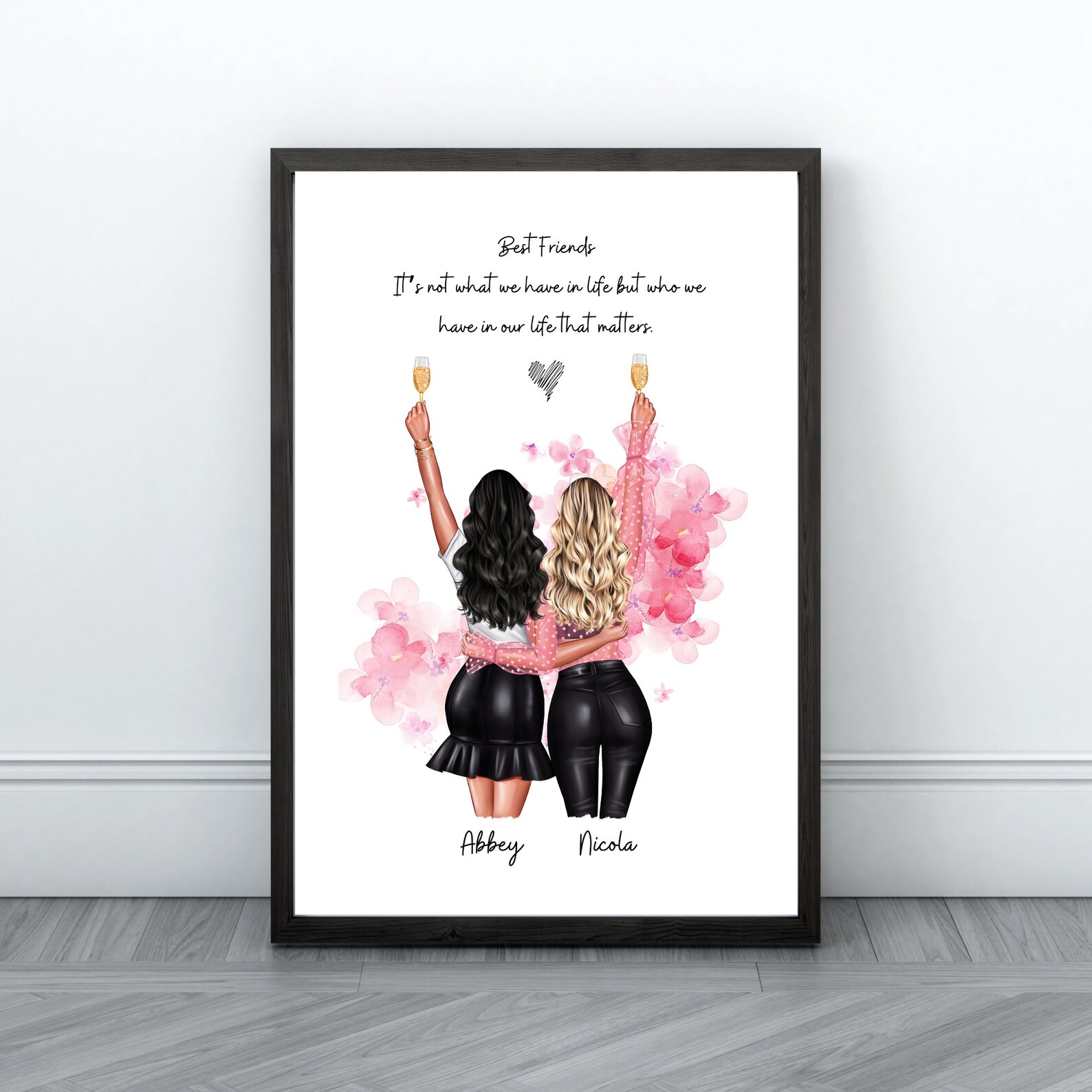 Best Friend Print Personalised Print Quote Wall Art Best | Etsy