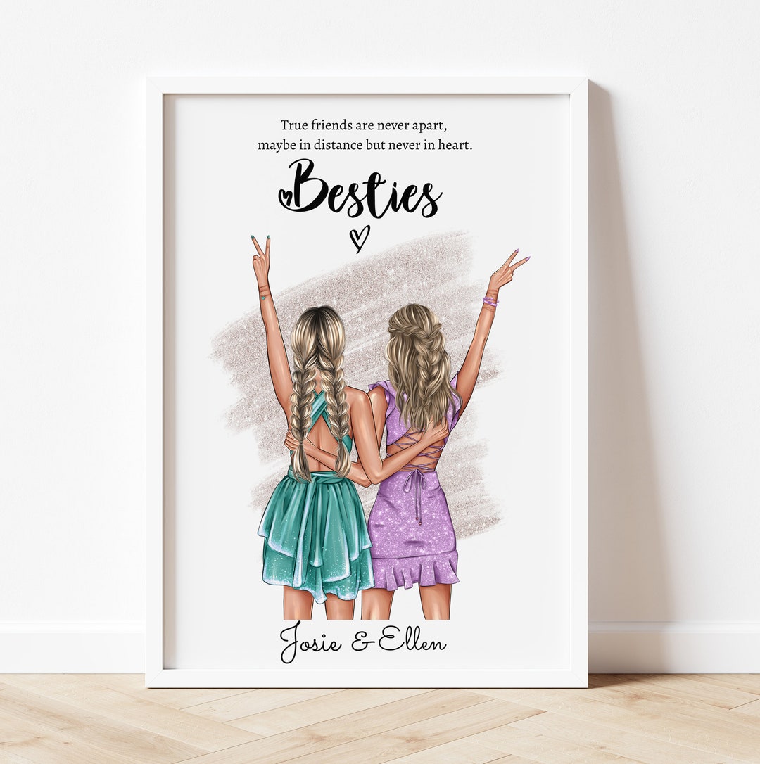 Best Friend Print Personalised Print Quote Wall Art Best Friend Gift ...